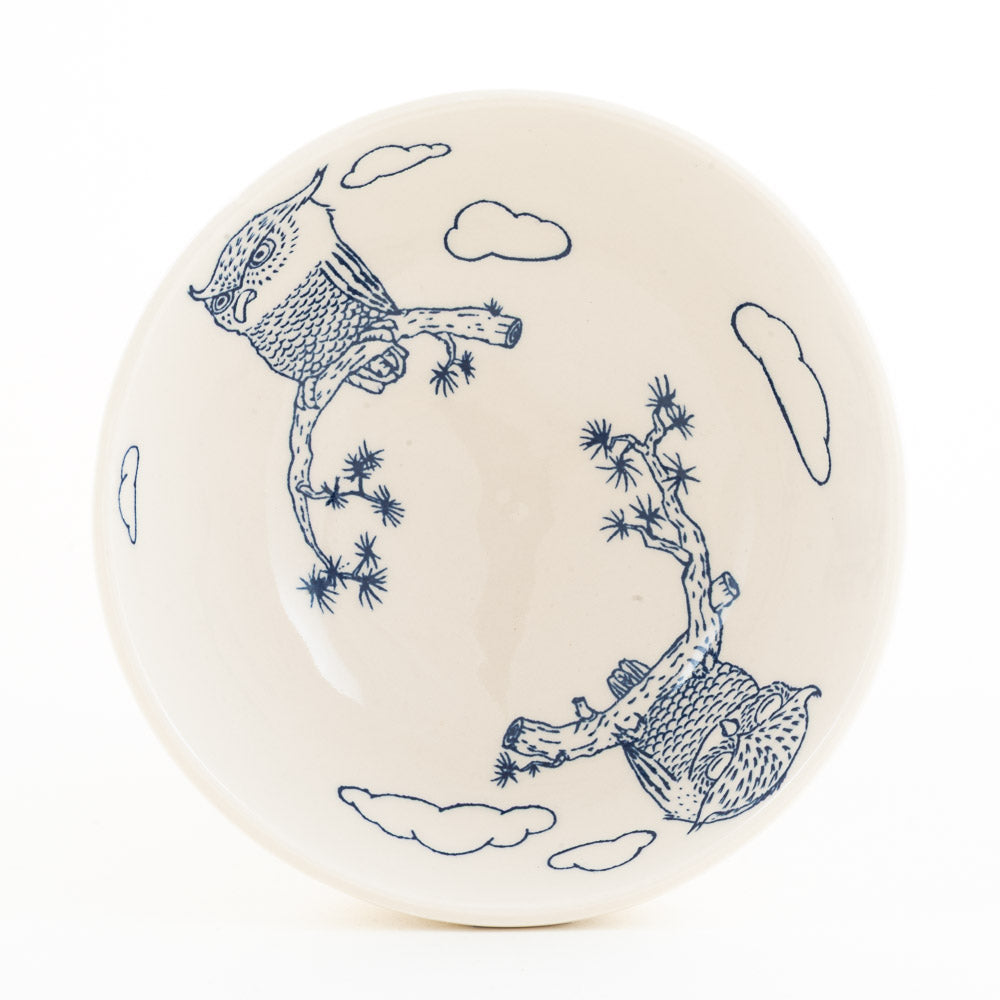 Owls Awake and Sleeping Bowl (b-934) – Ayumi Horie